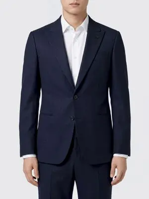 LARDINI Single-breasted Virgin Wool Blazer - Blue