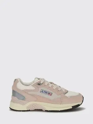 AUTRY Hyperway Low-top Sneakers In Leather And Mesh With Bi Design And Serrated Sole - White