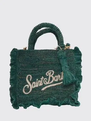 MC2 SAINT BARTH Embroidered Logo Raffia Bag - Multicolor