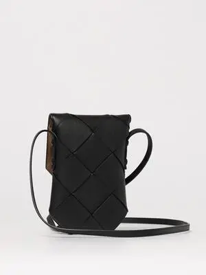 Bottega Veneta Woven Leather Card Holder With Strap