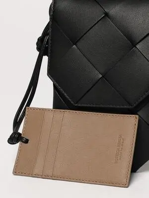 Bottega Veneta Woven Leather Card Holder With Strap
