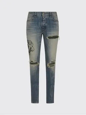 Amiri Distressed Denim Slim Fit Jeans - Grey