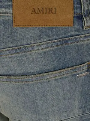 Amiri Distressed Denim Slim Fit Jeans - Grey