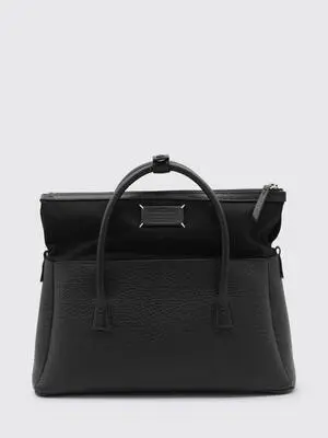 MAISON MARGIELA 5ac East West Bag In Grained Leather And Canvas - Black