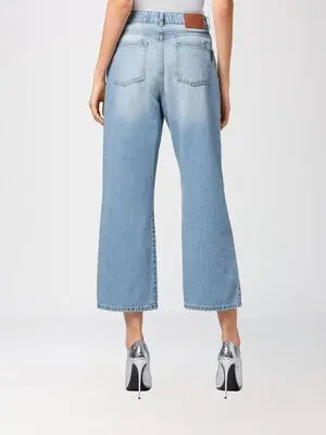 Philipp Plein High-waisted Wide-leg Cropped Stretch Denim Jeans