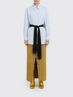 MAISON MARGIELA Cotton Shirt With Belt - Blue