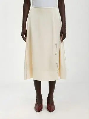 JIL SANDER Satin Midi Skirt - Beige