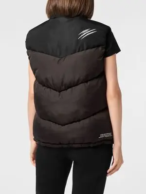 PLEIN SPORT Padded Vest With Stand Collar - Black