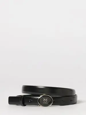 Pinko Love Birds Leather Belt - Black