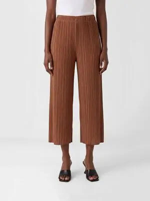 Issey Miyake Cropped Pleated Crêpe Trousers - Brown