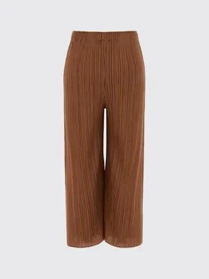 Issey Miyake Cropped Pleated Crêpe Trousers - Brown