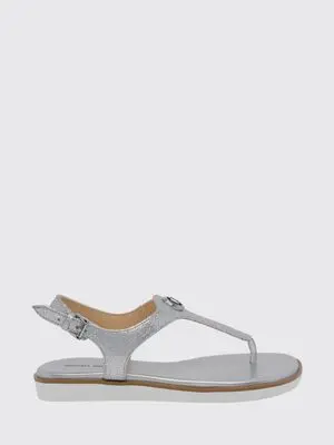 Michael Kors Val Laminated Leather Sandal - Silver