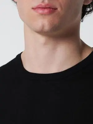 ROBERTO COLLINA Cotton Knit Crewneck Sweater - Black