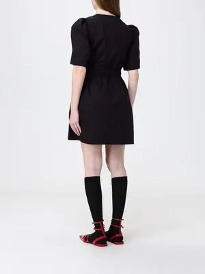 GANNI Stretch Cotton Mini Dress - Black
