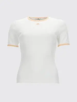 COURREGES Cotton T-shirts With Mini Logo - White