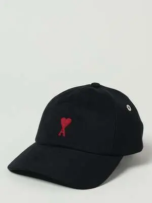 AMI Paris Embroidered Heart Cap - Black