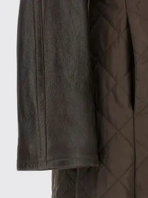 Max Mara Quilted Jacket With Leather Sleeves