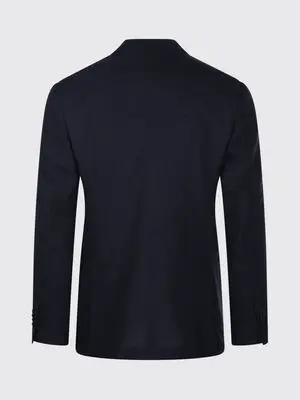LARDINI Single-breasted Virgin Wool And Linen Blazer
