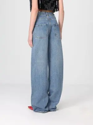 SELF-PORTRAIT Embellished Wide-leg Jeans