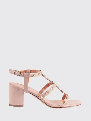 VIA ROMA 15 Leather Sandals With Studs - Beige