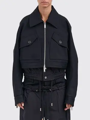 Dsquared2 Cropped Zip-up Jacket With Buttoned Pockets - Black