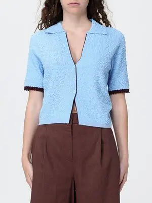 Pinko Viscose Blend Polo Cardigan - Blue
