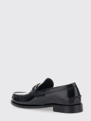 Versace Medusa '95 Brushed Leather Penny Loafers With Metallic Logo
