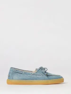 SUMMERY COPENHAGEN Paia Cotton Denim Boat Loafers - Gnawed Blue
