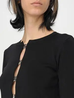 Patrizia Pepe Ribbed Cardigan With Embellished Closure