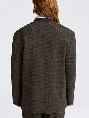 Momoni Asymmetrical Cotton And Linen Blend Blazer