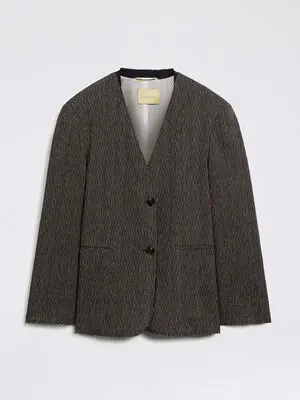 Momoni Asymmetrical Cotton And Linen Blend Blazer