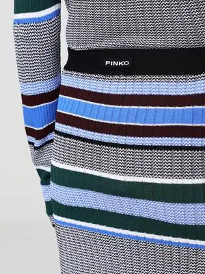 Pinko Striped Knit Midi Skirt