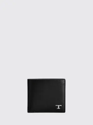 TOD'S T Timeless Grained Leather Wallet - Black