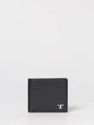 TOD'S T Timeless Grained Leather Wallet - Blue