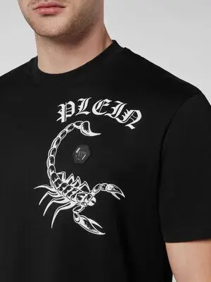 Philipp Plein Solid Colour Cotton T-shirt With Contrasting Logo - White
