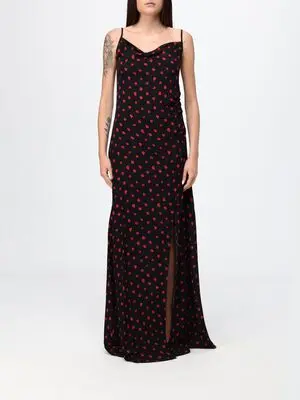 MAR DE MARGARITAS Printed Viscose Long Dress - Black 1