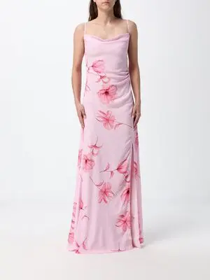 MAR DE MARGARITAS Printed Viscose Long Dress - Pink