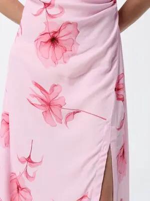 MAR DE MARGARITAS Printed Viscose Long Dress - Pink