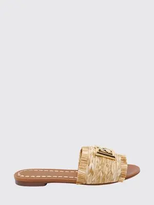 Dolce & Gabbana Dg Raffia Mule Sandals - Brown