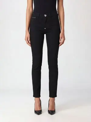 Philipp Plein Straight Leg Stretch Denim Jeans With Hexagon Logo