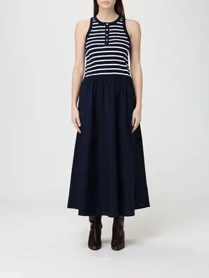 Tommy Hilfiger Striped Organic Cotton A-line Midi Dress