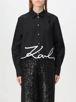 Karl Lagerfeld Shirt With Logo Detail - Black