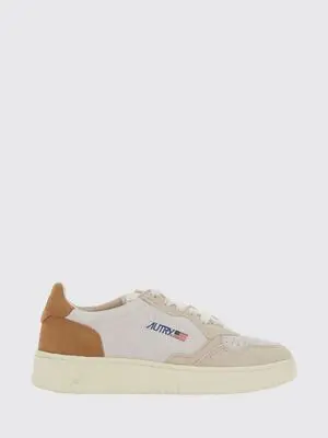 AUTRY Medalist Low Sneakers In Smooth Calfskin With Contrast Details - Camel