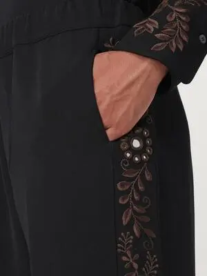 WALES BONNER Embroidered Wide-leg Trousers