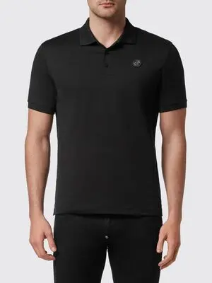 Philipp Plein Short-sleeve Cotton Polo Shirt With Skull Print And Logo - White 1
