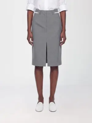 JIL SANDER Virgin Wool Midi Skirt - Grey