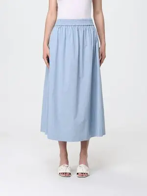 PT TORINO Cotton Poplin Midi Skirt - Blue