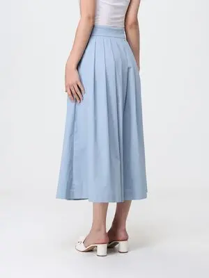 PT TORINO Cotton Poplin Midi Skirt - Blue