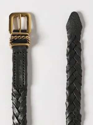 Etro Woven Leather Double-wrap Belt - Black
