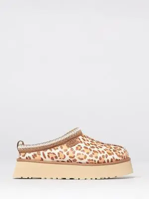 UGG Tazz Plains Animal Print Calf Hair Sabots - Brown